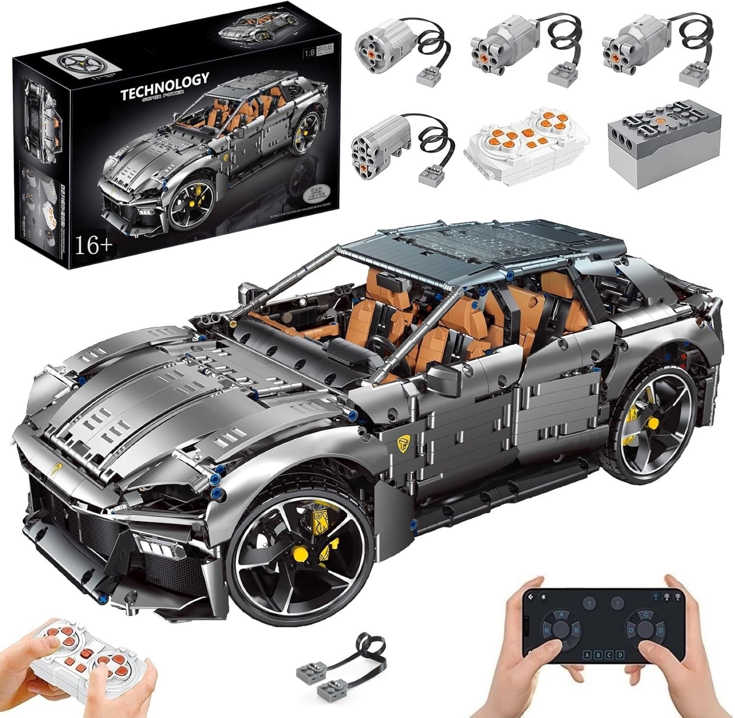 Technik Auto für Ferrari Purosangue SUV, Mit Motoren Set, 1:8 Groß Aut
